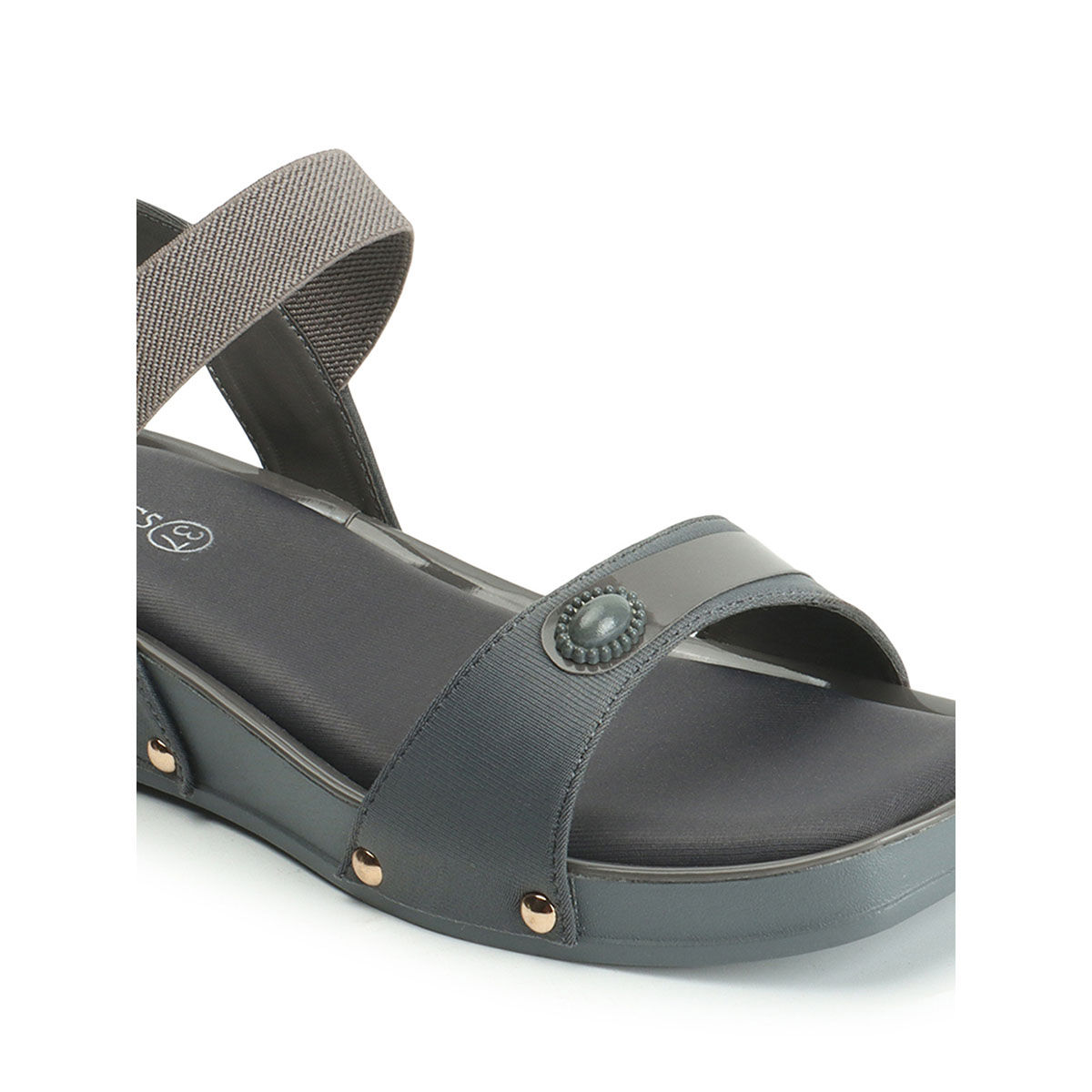 Buy Iconics Womens Fashionable Grey Color Backstrap Platform Heel ...