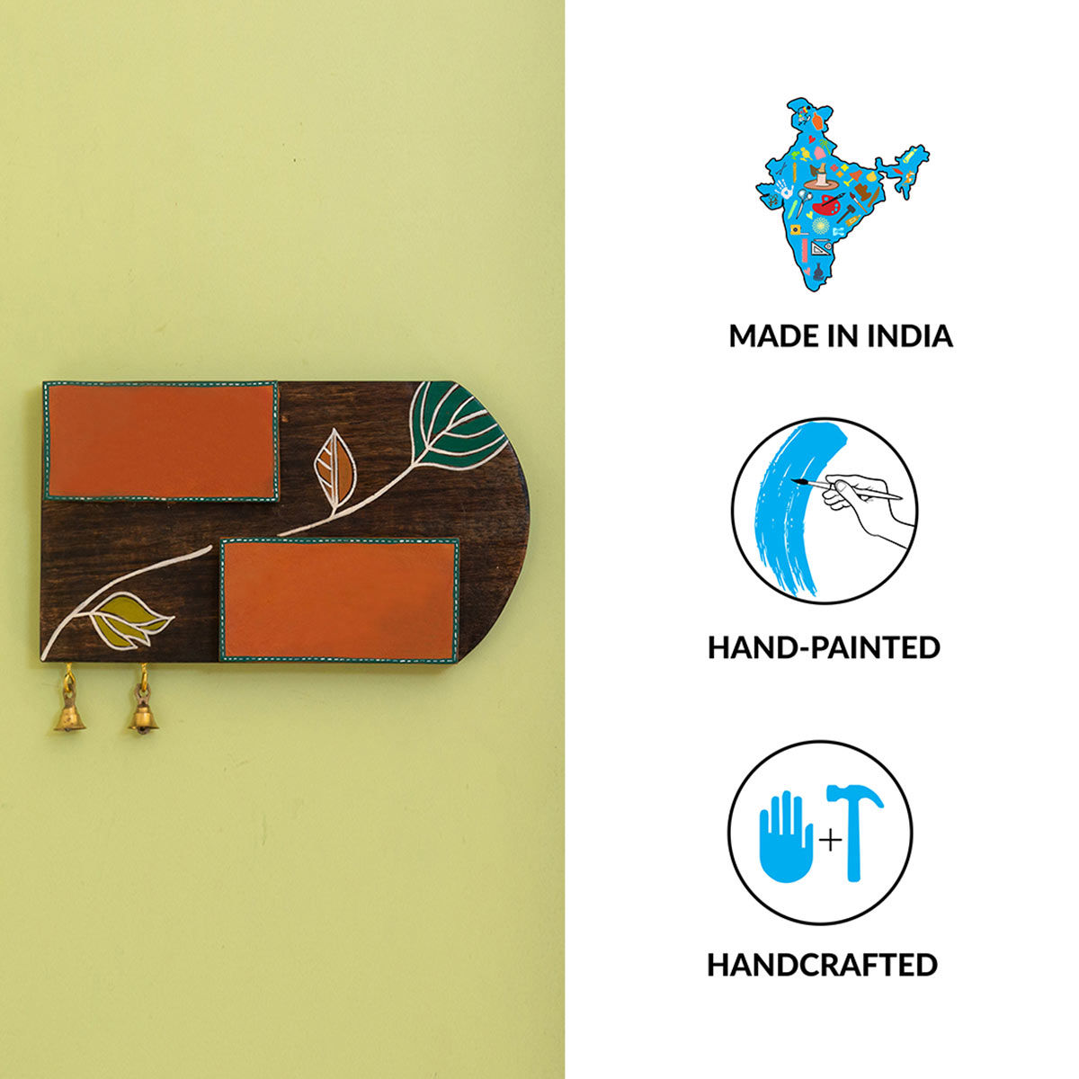 Buy ExclusiveLane Shades of a Leaf Hand-Painted Plain Name Plate In ...