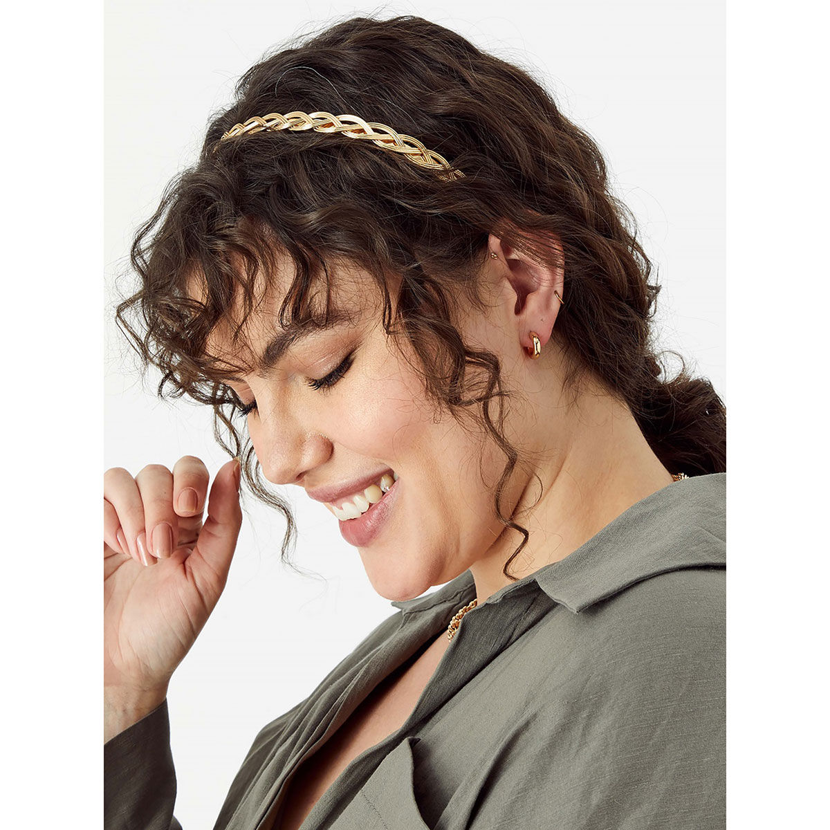 Buy Accessorize London Women's Gold Open Plait Alice Hair Band Online