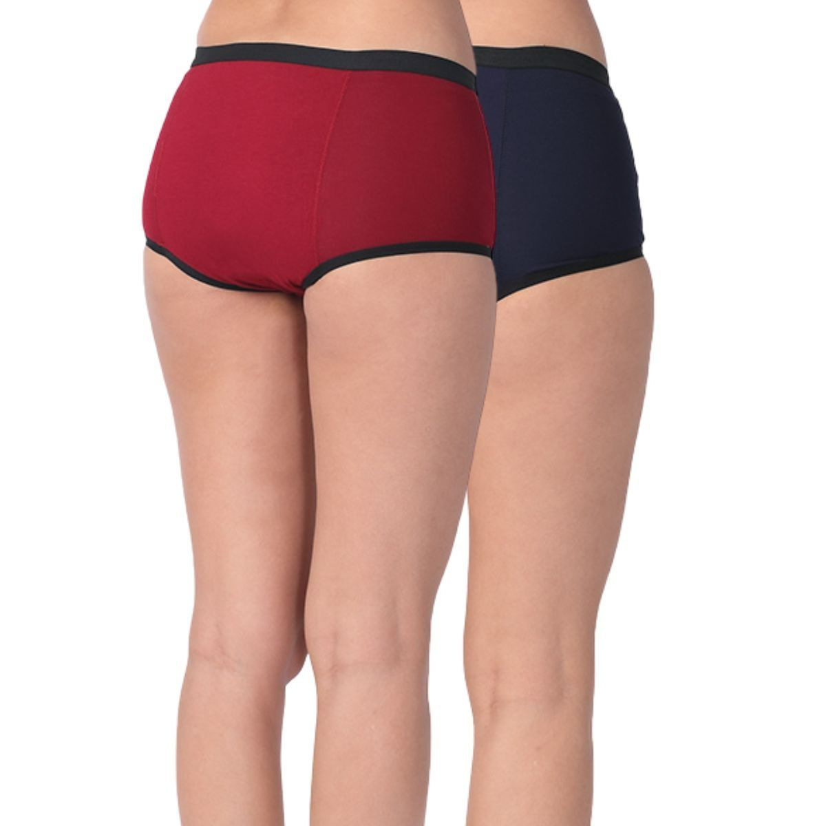 Adira Periods Panty Modal Boxer For Women Fit Pack Of 2 - Maroon & Navy Blue: Buy Adira Periods ...