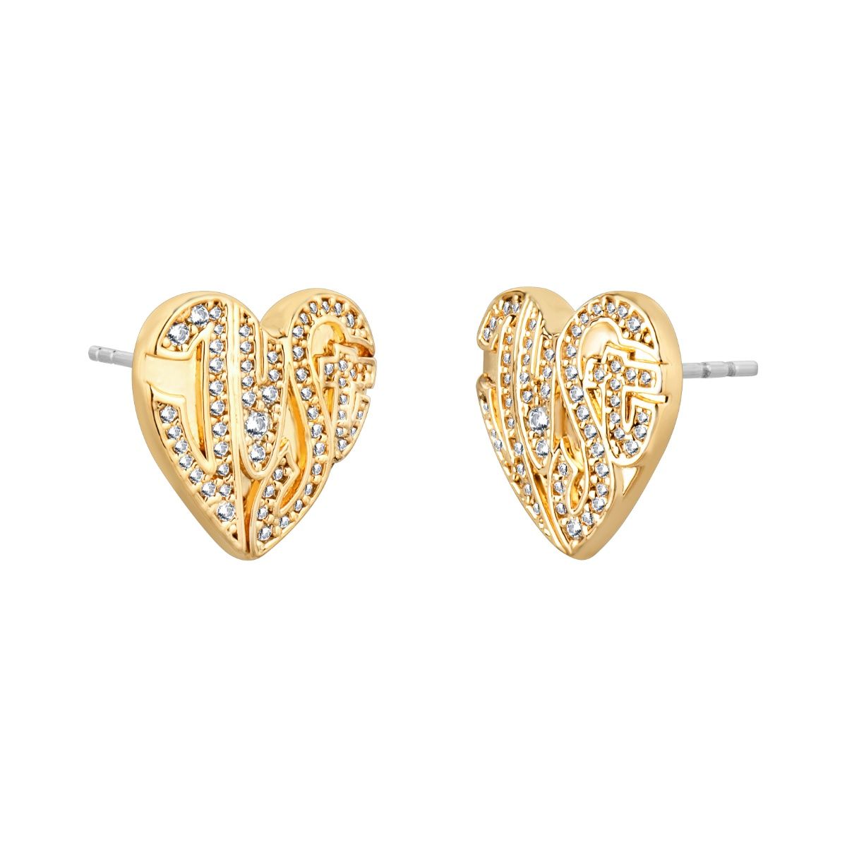 Buy Just Cavalli Gold Logo Amore Earrings Online