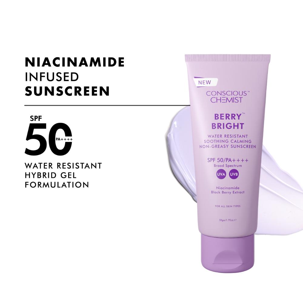 Buy Conscious Chemist Berry Bright Water Resistant Non-Greasy Sunscreen ...