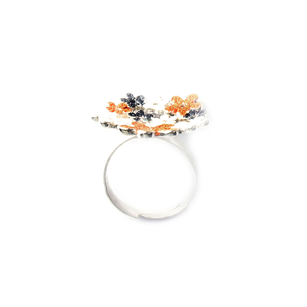 Ayesha Adjustable Metallic Silver Flower Ring: Buy Ayesha Adjustable ...
