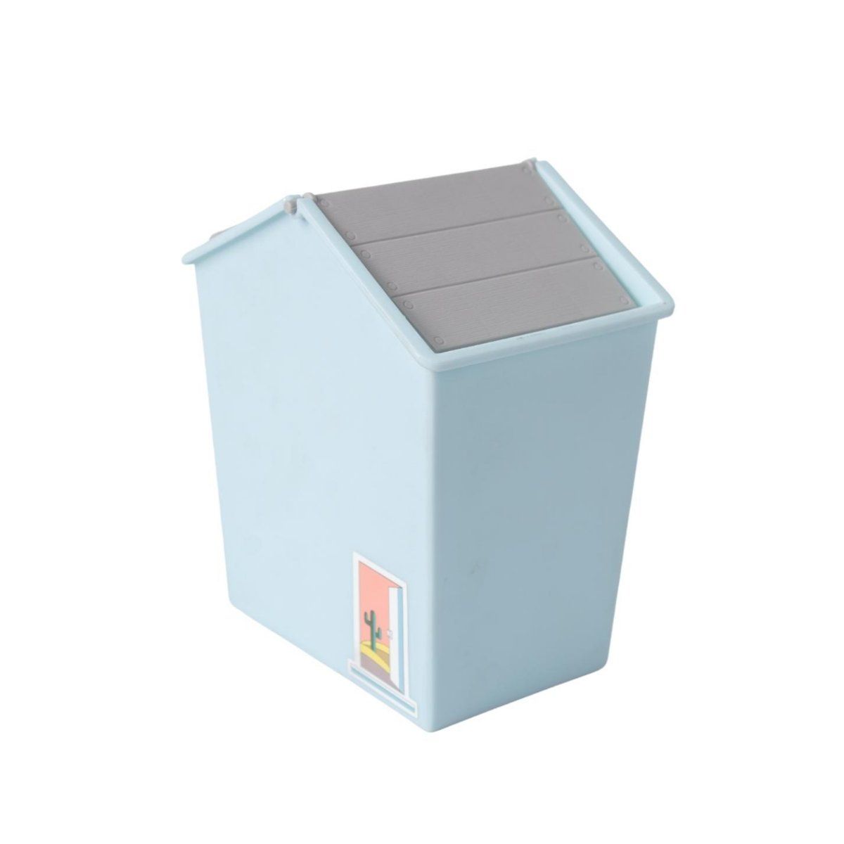 Buy Voncasa Light Blue Plastic Swing Dustbin Online