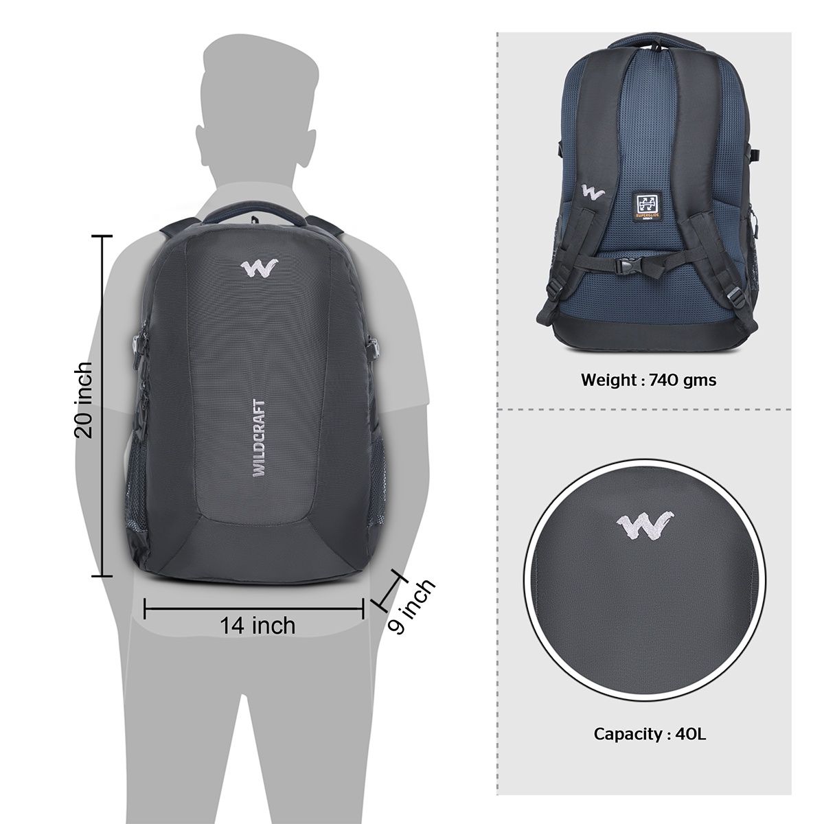 Buy Wildcraft Trident 3.0 Unisex Black Backpack Online