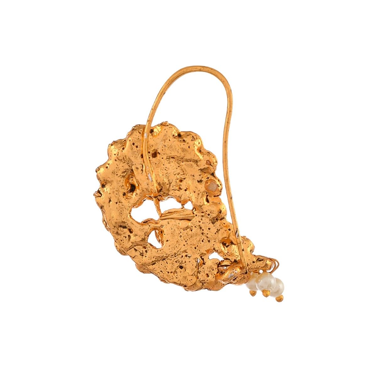 Buy Silvermerc Designs Pearl Mango Traditional Nose Pin Online