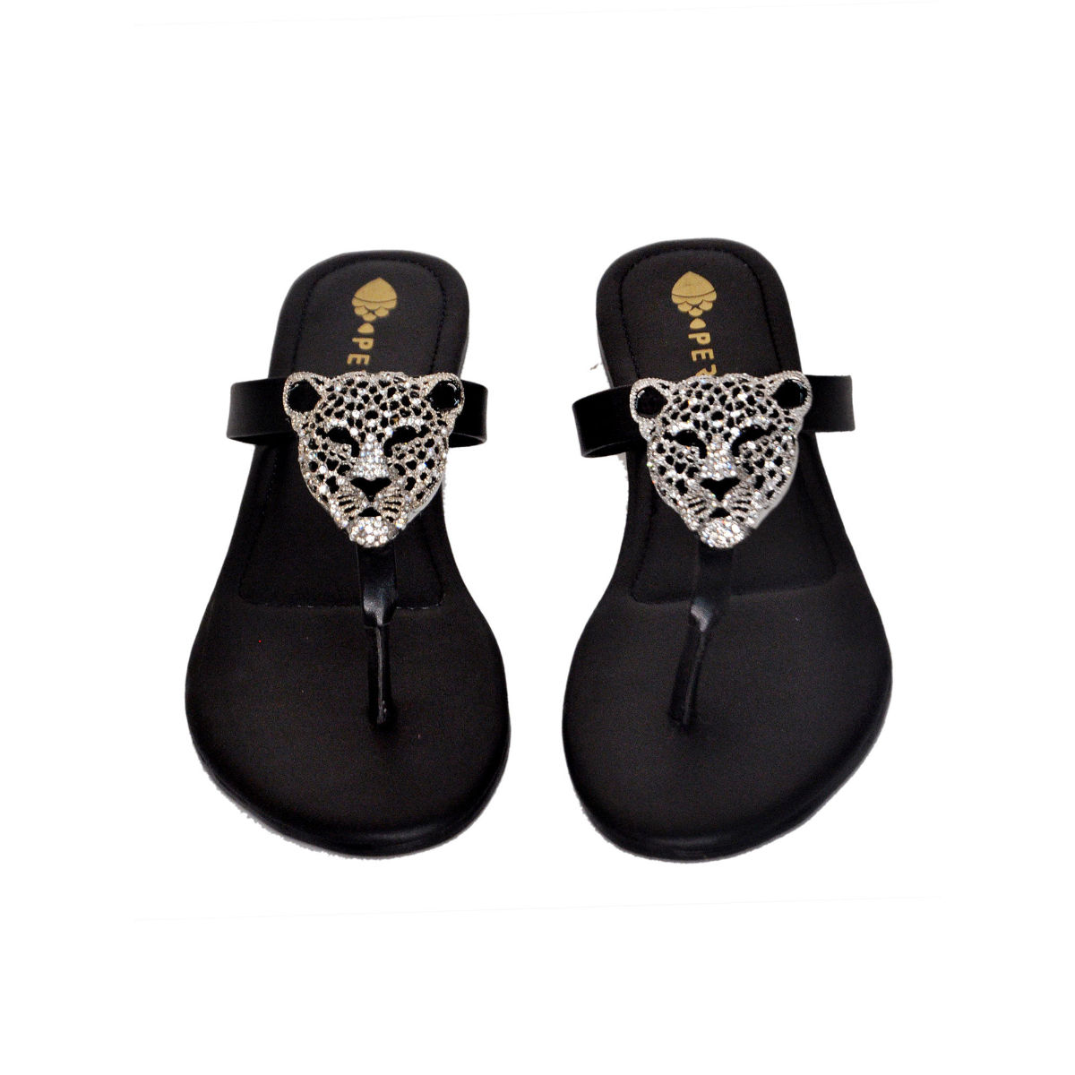 Perca Embellished Sher Black Flats: Buy Perca Embellished Sher Black ...