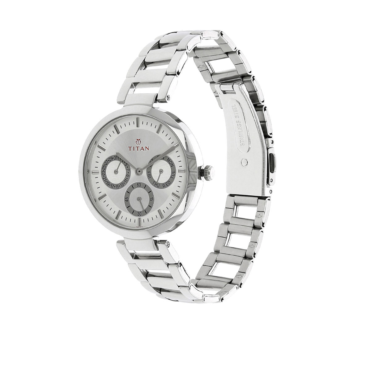 Buy Titan Silver Dial Silver Stainless Steel Strap Watch Online