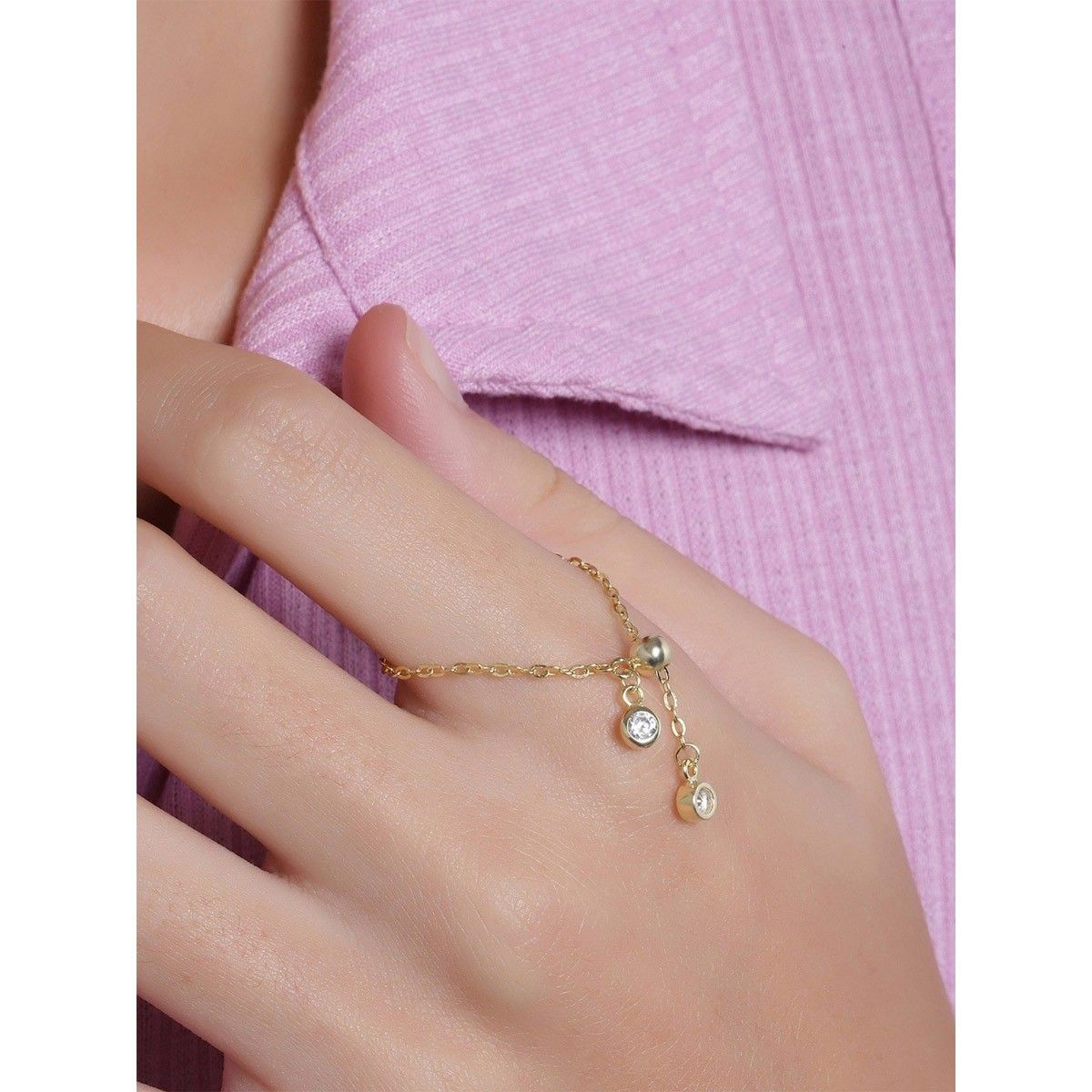 Buy Giva Sterling Silver Zircon Embrace Ring For Women(Adjustable) Online