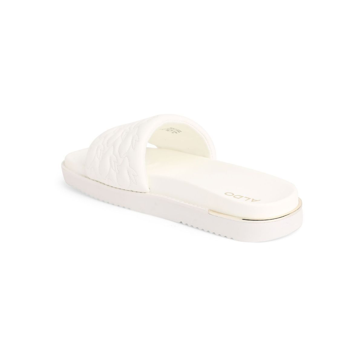 Buy Aldo Hopslide Synthetic White Patterned Sliders Online