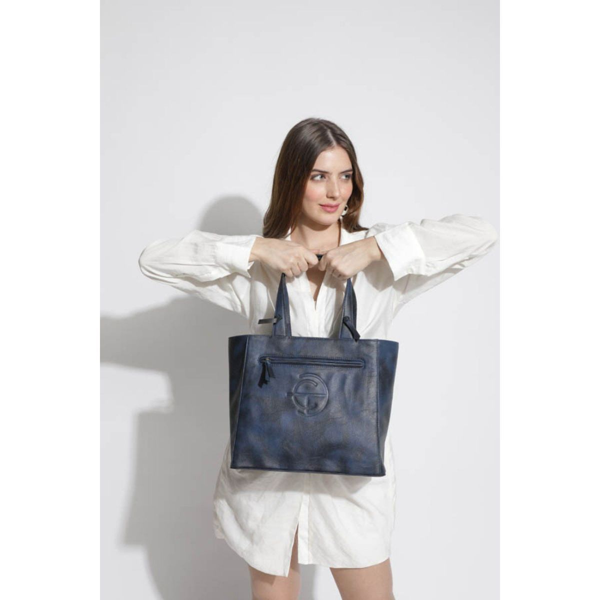 Clotche Solid Essential Dark Blue Hand Bag: Buy Clotche Solid Essential ...