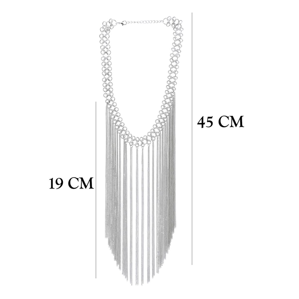 Yellow Chimes Silver-Toned Long Drop Chain Choker Necklace: Buy Yellow ...