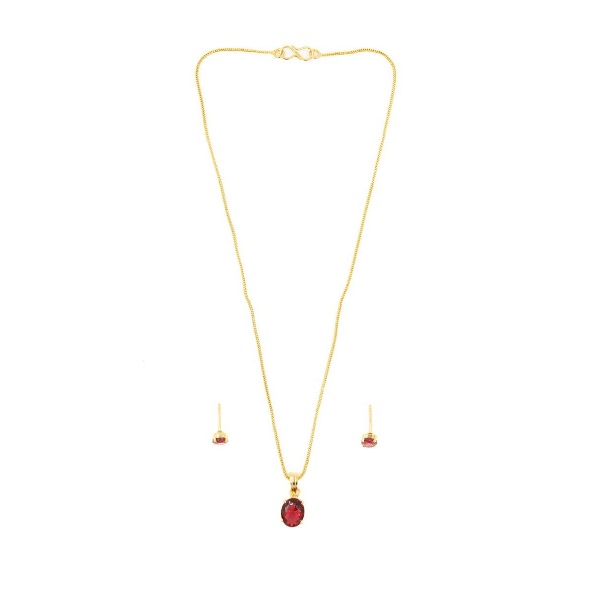 Buy VIRAASI Gold-Plated Elegant Ruby Red Necklace Set Online