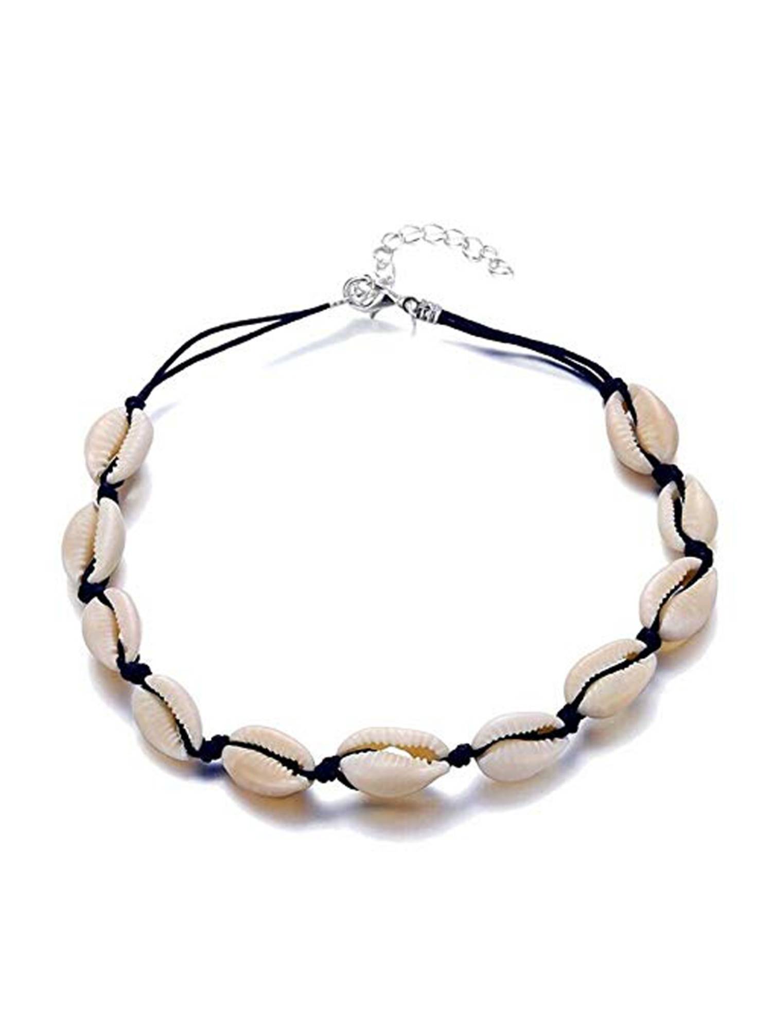 Buy Fabula White and Black Sea Shell Bohemian Beachwear Fashion Choker ...