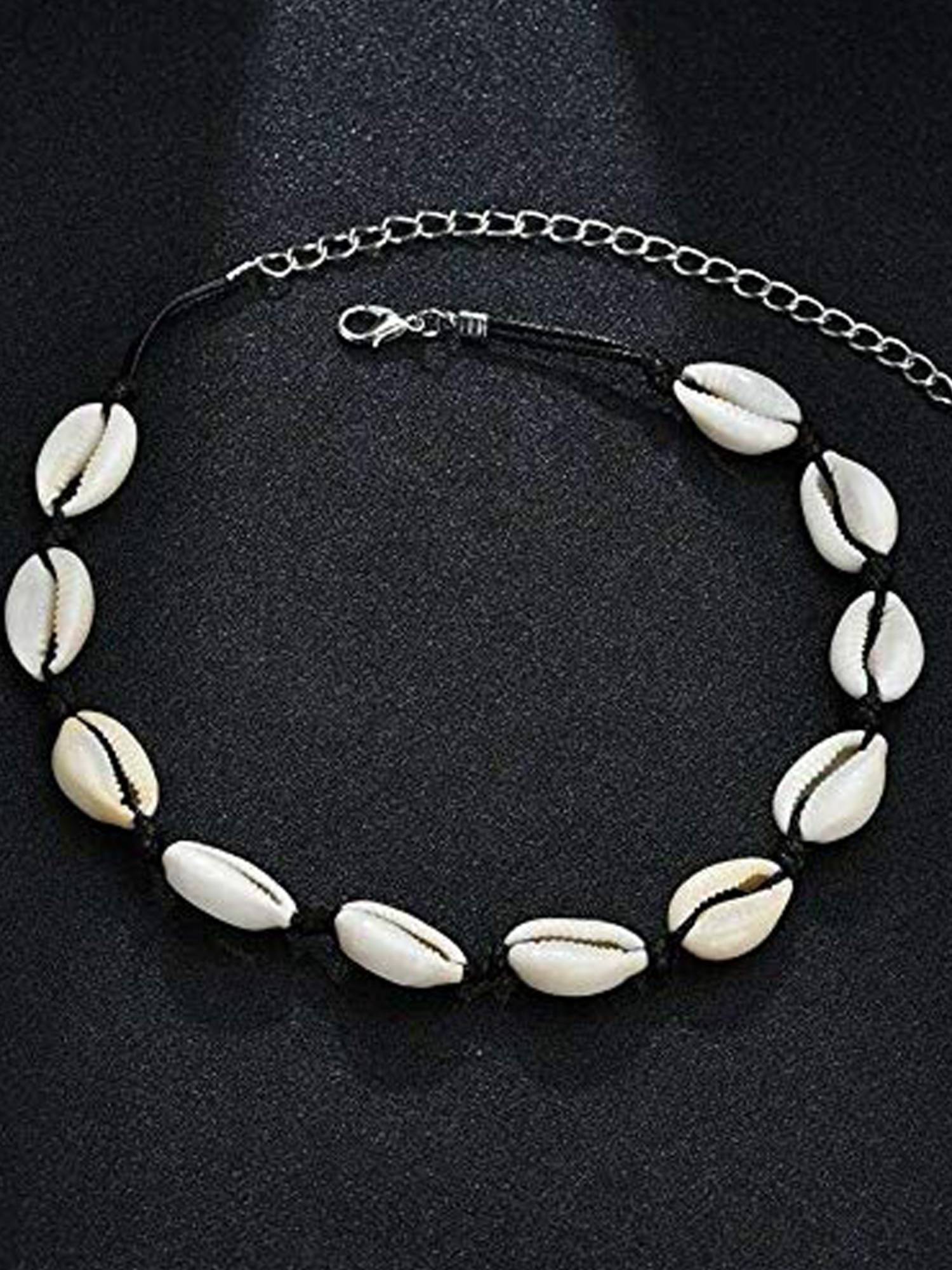 Buy Fabula White and Black Sea Shell Bohemian Beachwear Fashion Choker ...