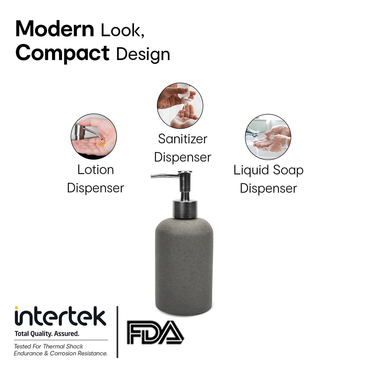 Buy Anko Set of 2 Soap Dispensers-Grey Online