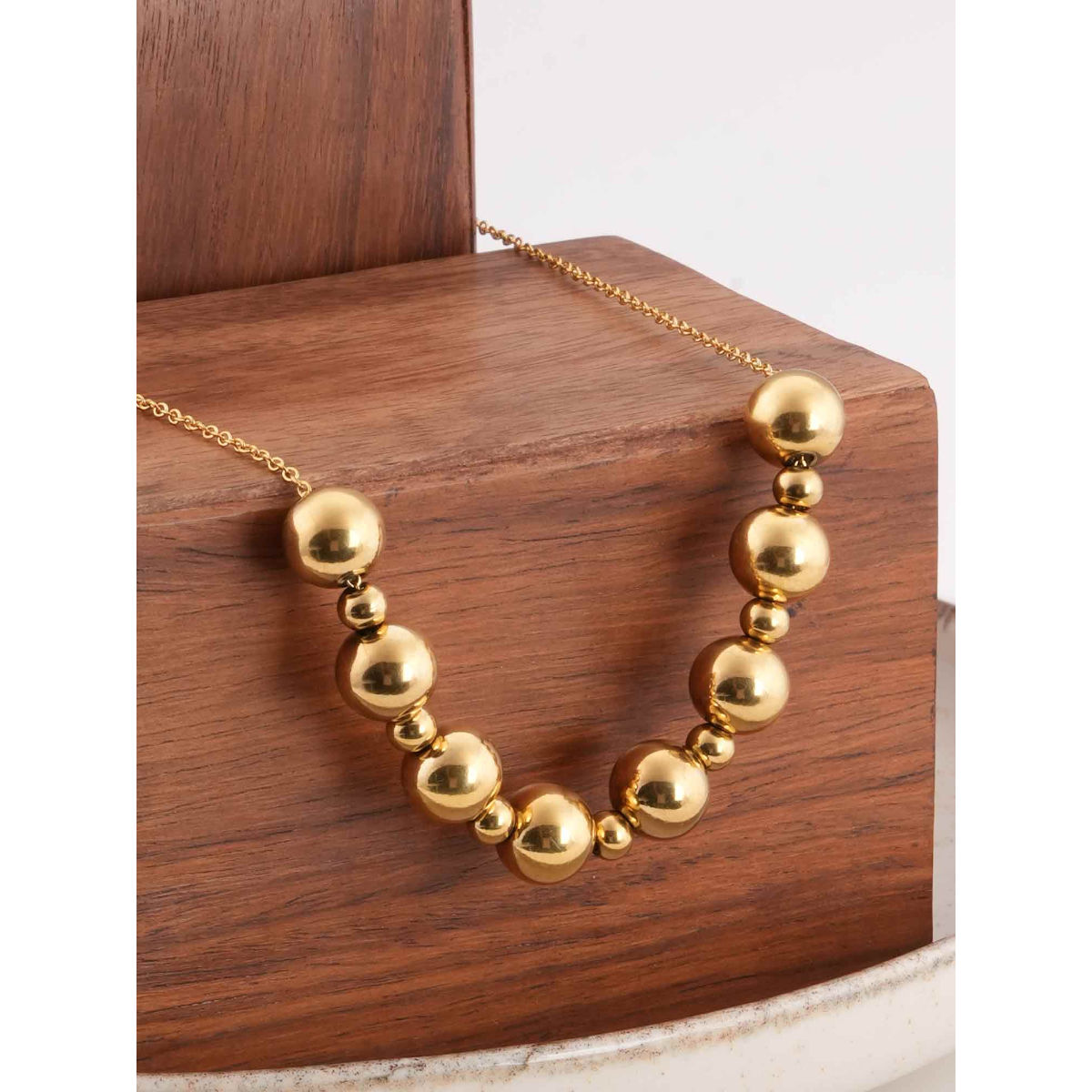 Buy Palmonas Gold Ball Chain Necklace for Womens Online