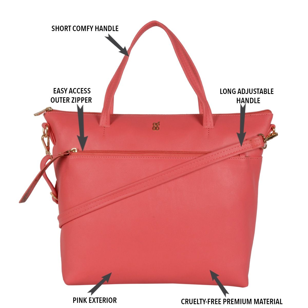 Buy Baggit Apple Pink Large Tote Handbag Online