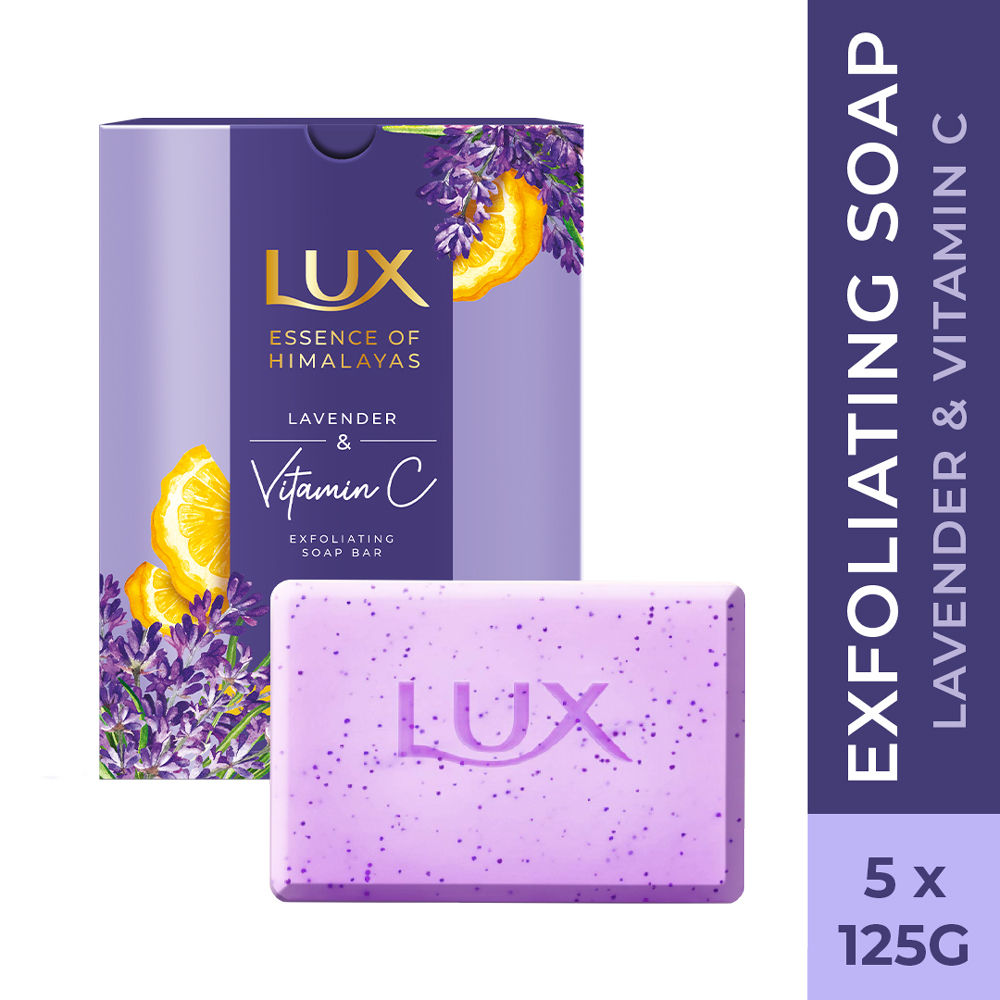 Lux Essence Of Himalayas Lavender & Vitamin C Exfoliating Soap - Pack Of 5: Buy Lux Essence Of ...