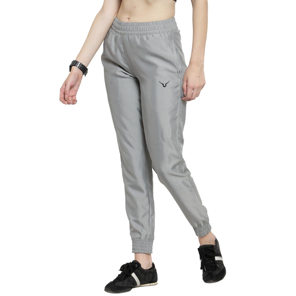 Buy INVINCIBLE Grey Women Micro Satin Jogger Pants Online