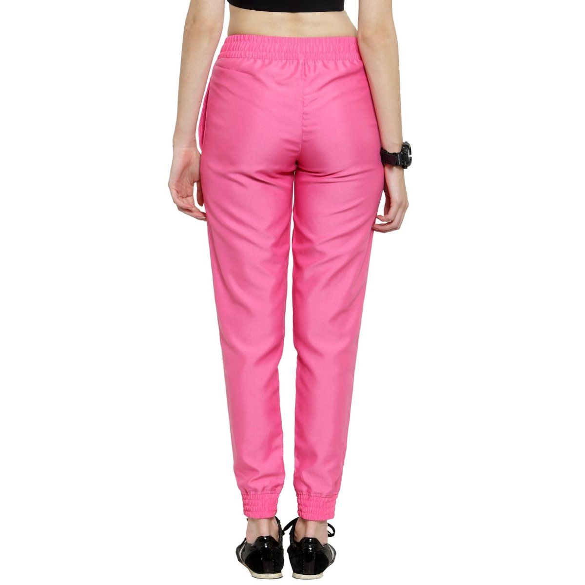 Buy INVINCIBLE Pink Women Micro Satin Jogger Pants Online