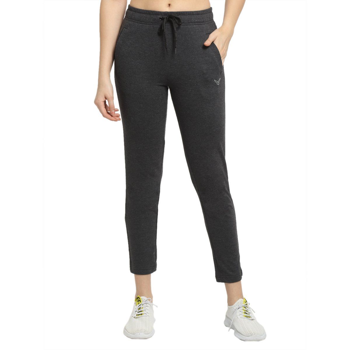 Buy INVINCIBLE Dark Grey Melange Women Training Pants Online