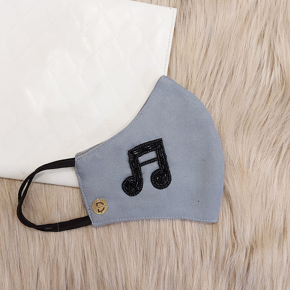 Buy Diya Aswani Grey Music Note Mask Online