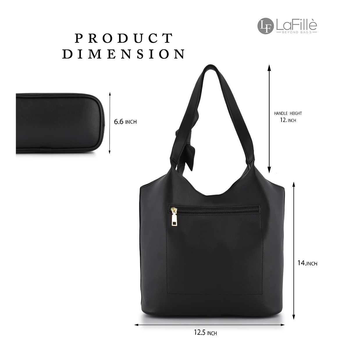 LaFille Women's Black Solid Handbag Pack of 4: Buy LaFille Women's ...