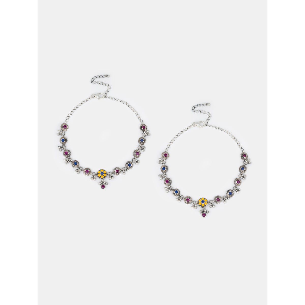 Buy Shaya by CaratLane Phulwadi Work Anklet In Oxidised 925 Silver Online