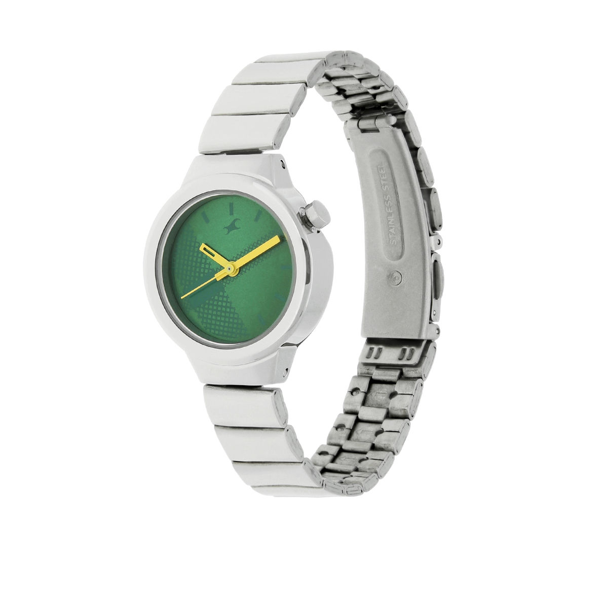 Buy Fastrack Checkmate Green Dial Stainless Steel Strap Watch Online