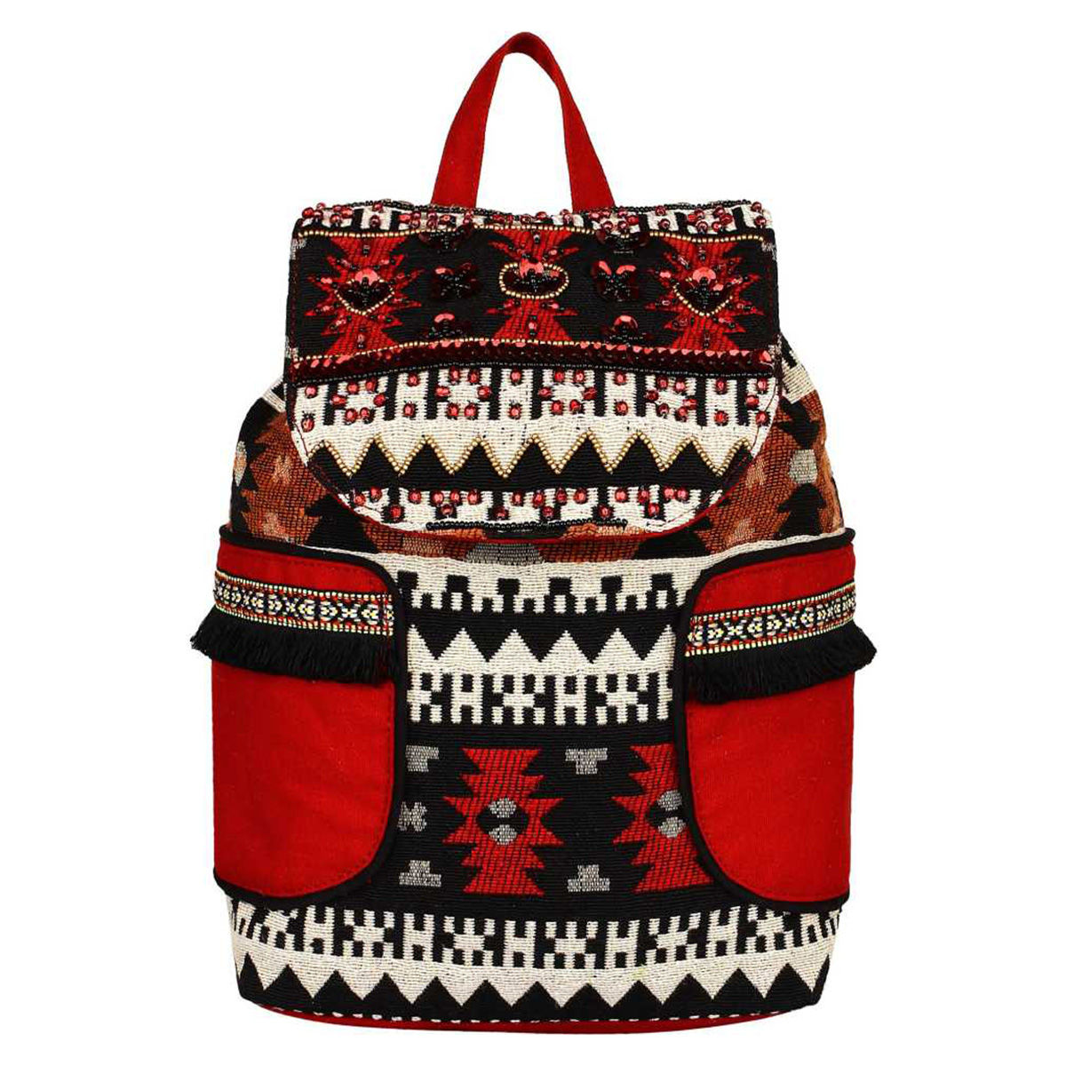 Buy Anekaant Nava Red Cotton Backpack Online
