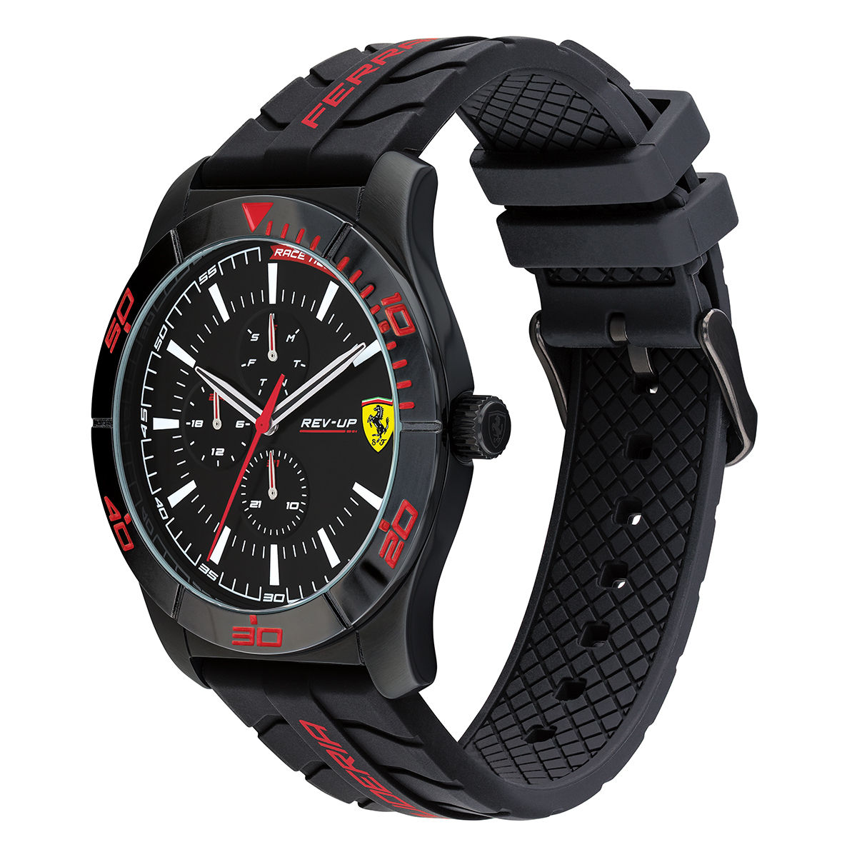 Buy Scuderia Ferrari Rev-up 0830809 Black Dial Multifunction Watch For ...