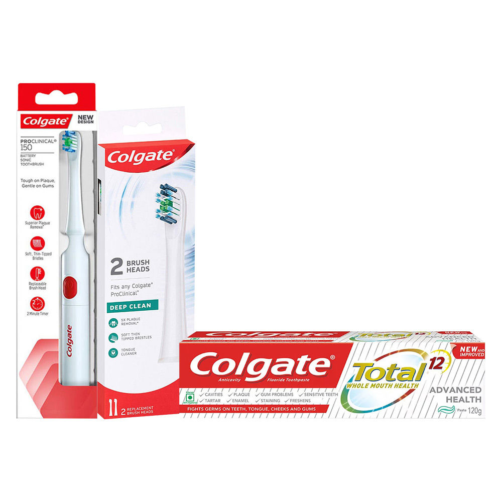 Colgate ProClinical 150 Battery Powered Toothbrush with 2 Refills ...
