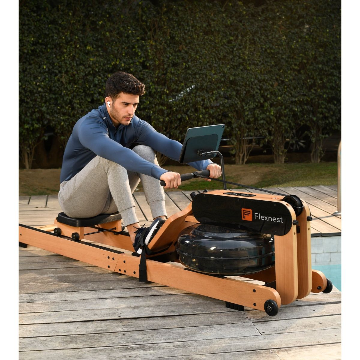 Buy Flexnest® Flexrower Plus Bluetooth Enabled Water Rower Rowing ...