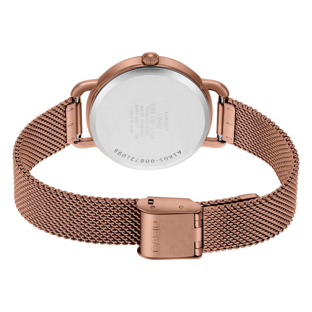 Buy Casio A1805 Enticer Ladies Rose Gold Mesh Band(ltp-e414mpg-2adf ) Analog Watch-for Women Online