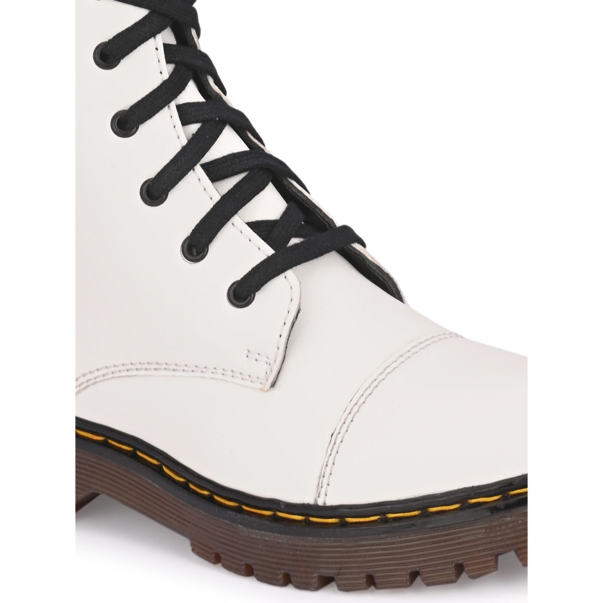 Buy Delize Women Off White Solid Derby Boots Online