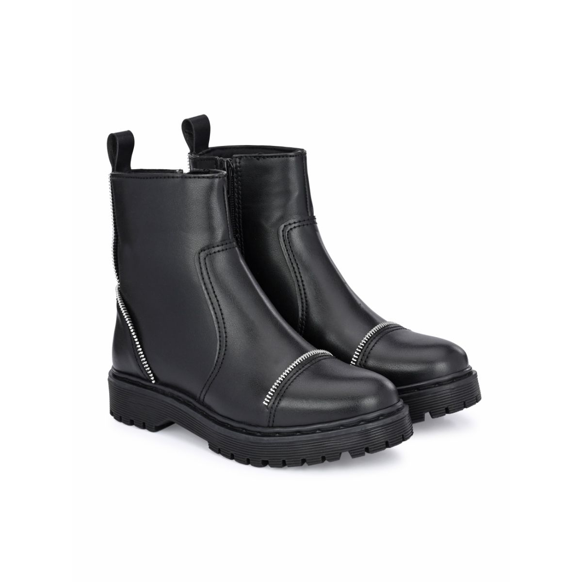 Buy Delize Women Black Solid Ankle Length Chelsea Boots Online