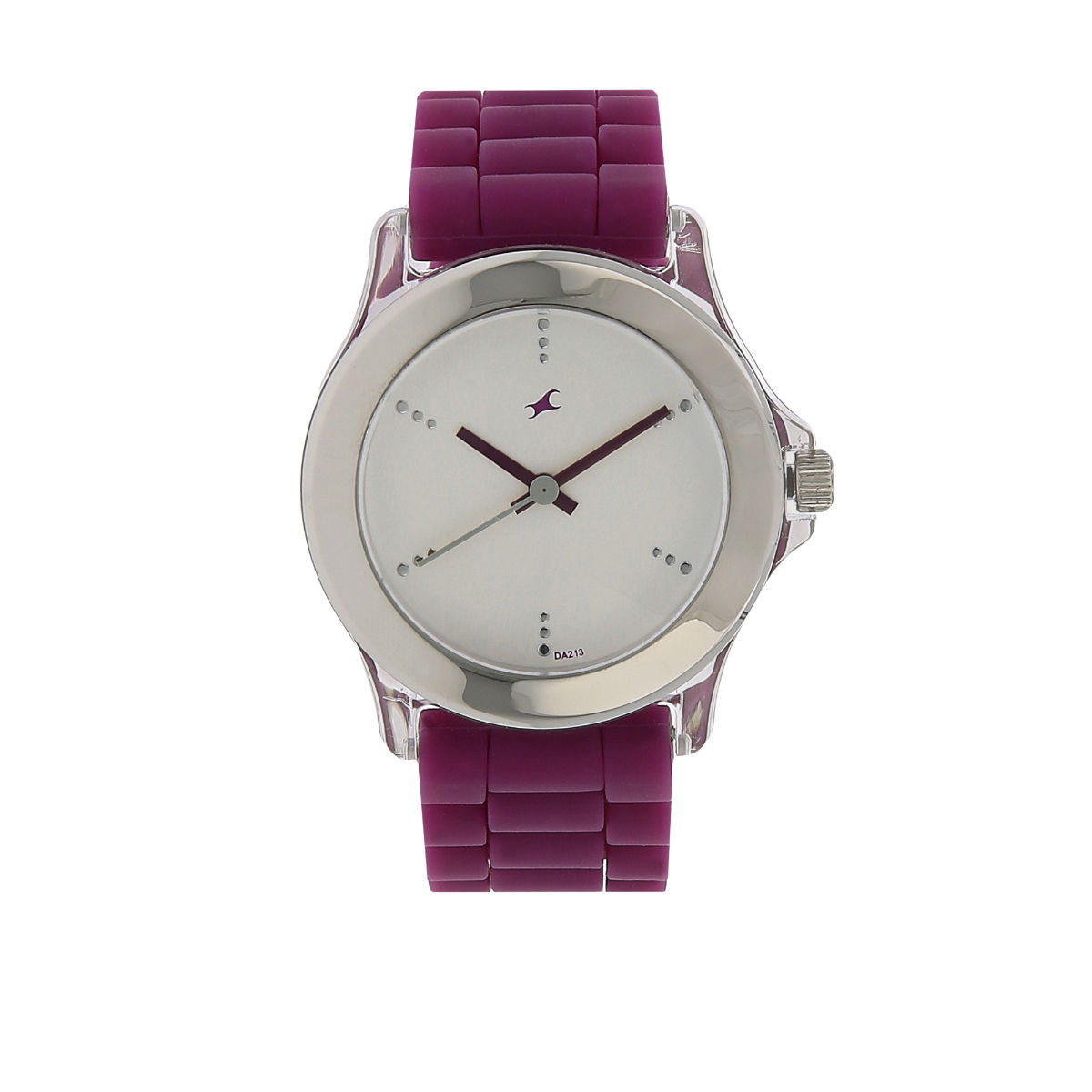 Buy Fastrack Silver Dial Purple Plastic Strap Watch Online