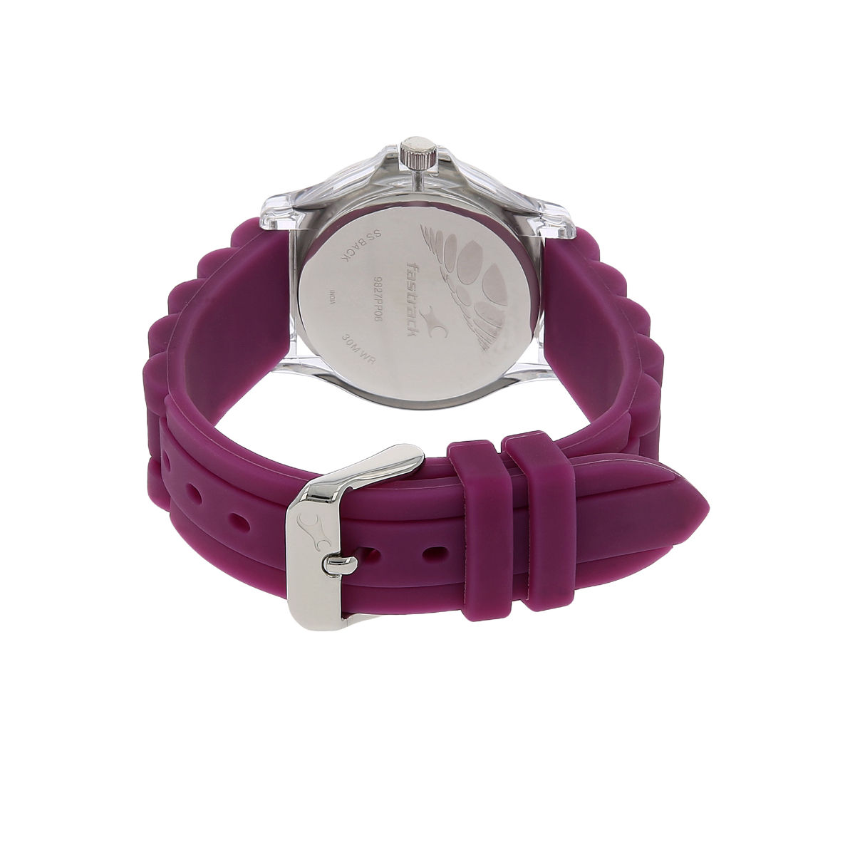 Buy Fastrack Silver Dial Purple Plastic Strap Watch Online