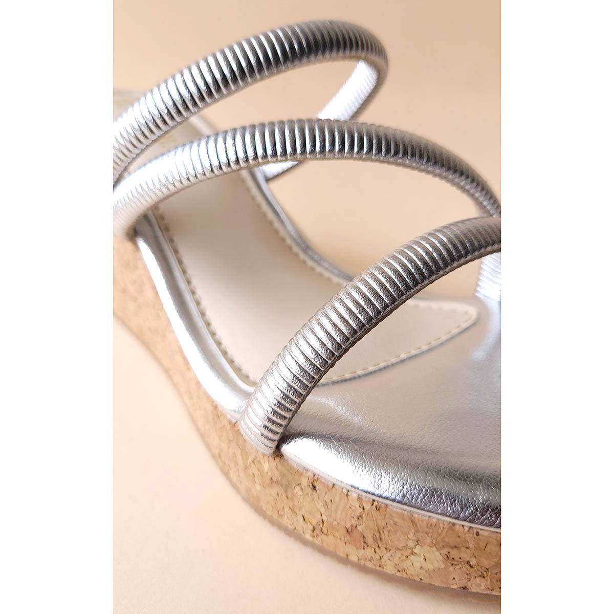 Tic Tac Toe Silver Cross Strap Wedge: Buy Tic Tac Toe Silver Cross ...