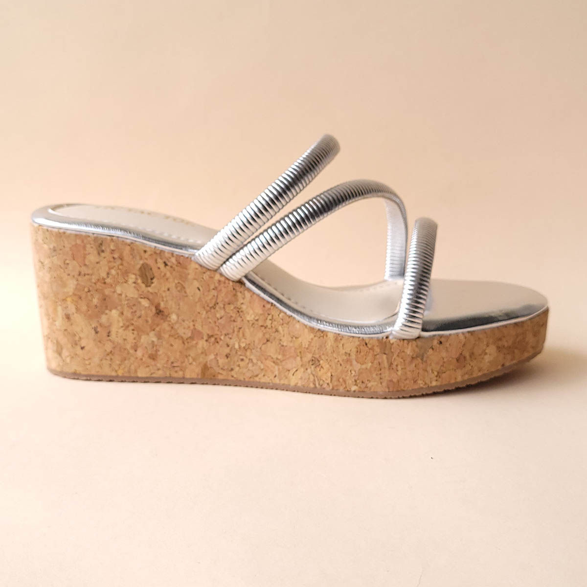 Tic Tac Toe Silver Cross Strap Wedge: Buy Tic Tac Toe Silver Cross ...