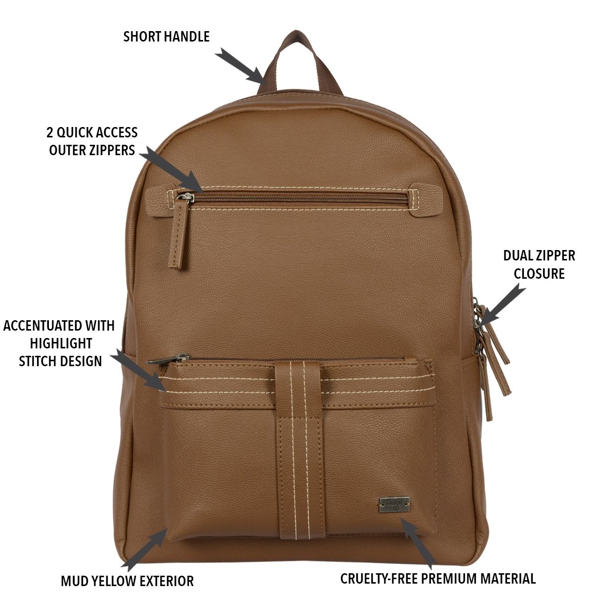 Buy Baggit Reps Yellow Large Backpack Online