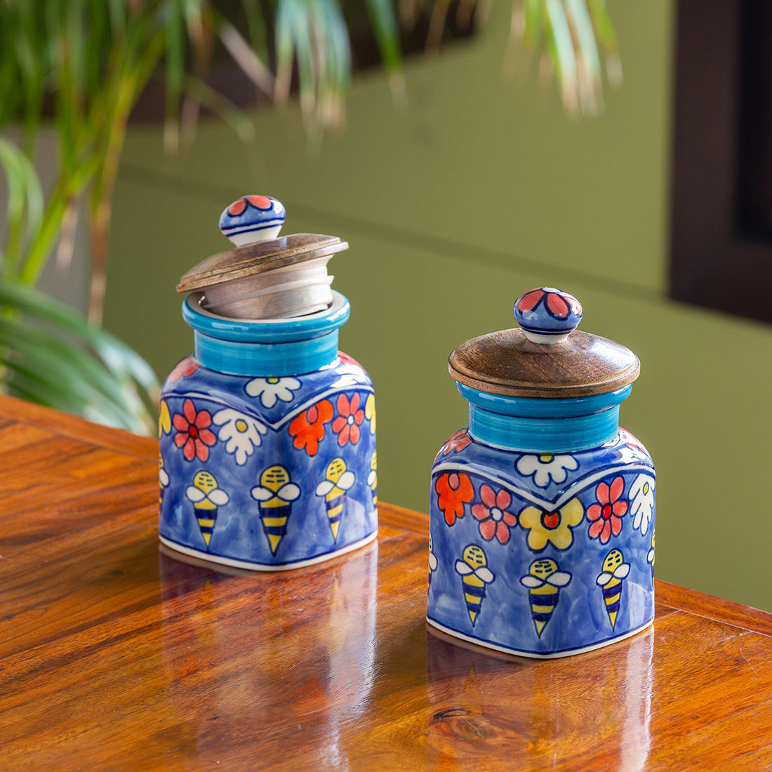 ExclusiveLane The Bee Collective Ceramic Storage Jars & Containers ...