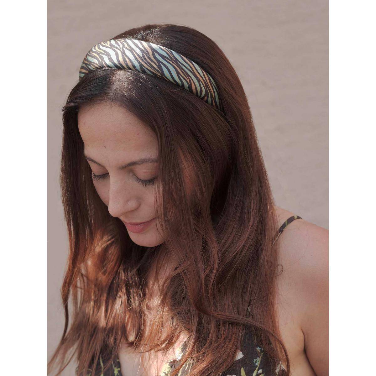 Buy Hair Drama Co. Zebra Puff Hair Band - Green Online