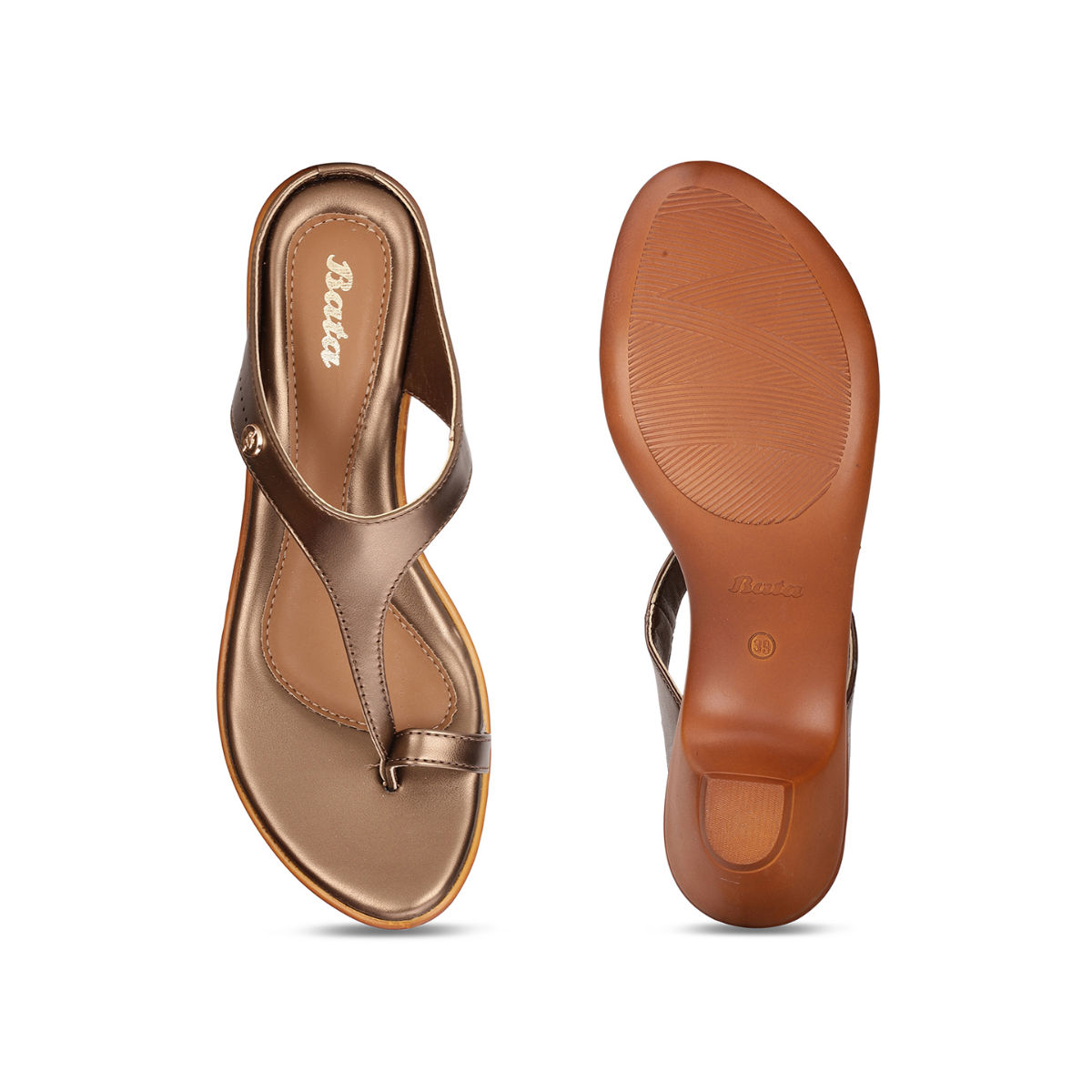 Buy Bata Solid Copper Heels Online