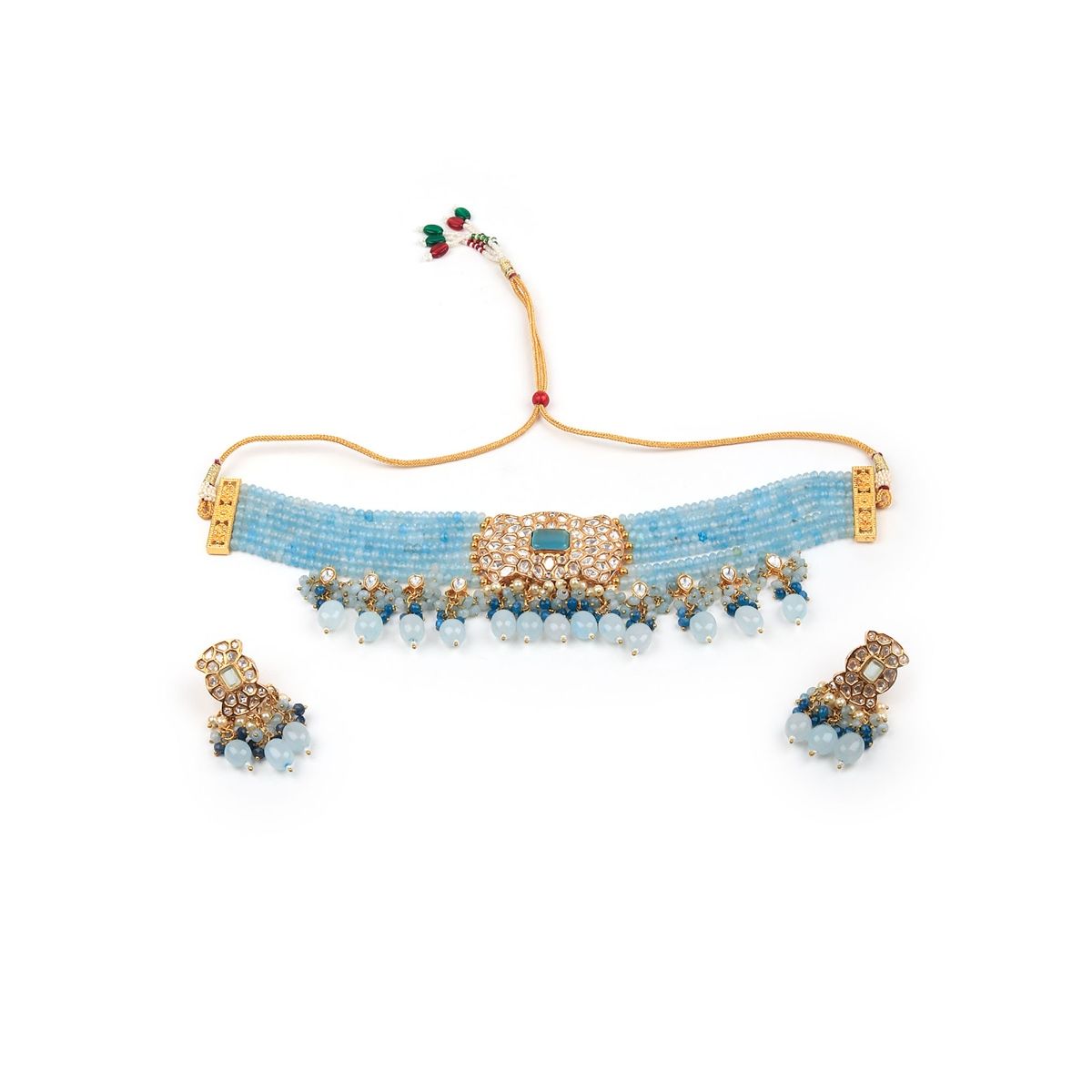 Buy Odette Light Blue Choker Necklace Set Online