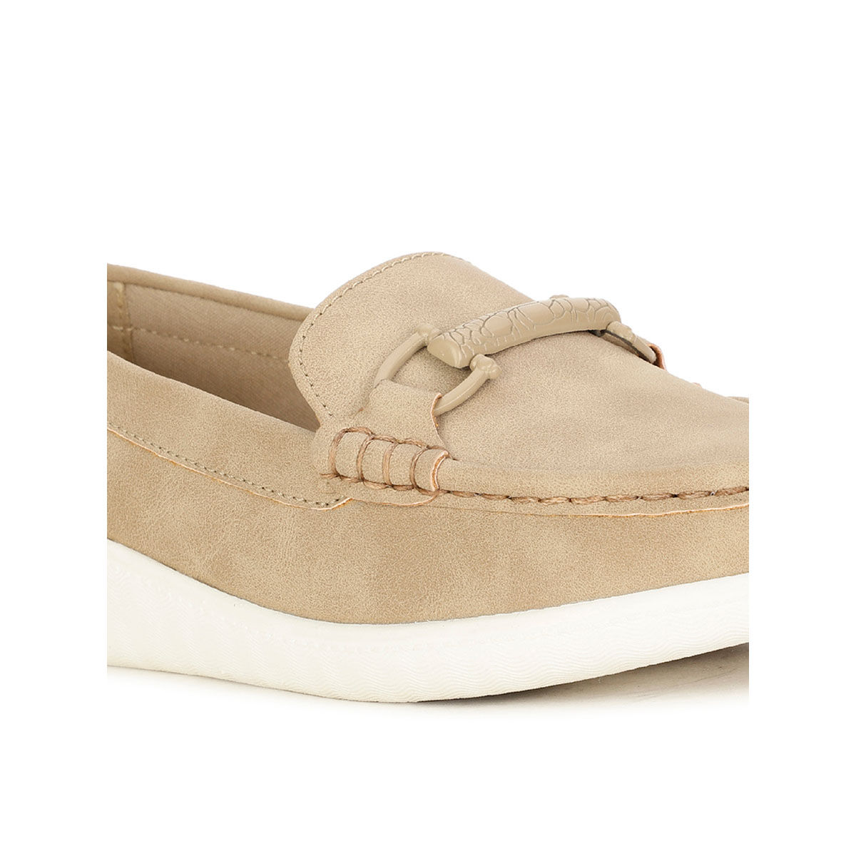 Buy Bata Women Slip-On Moccasins- Beige Online