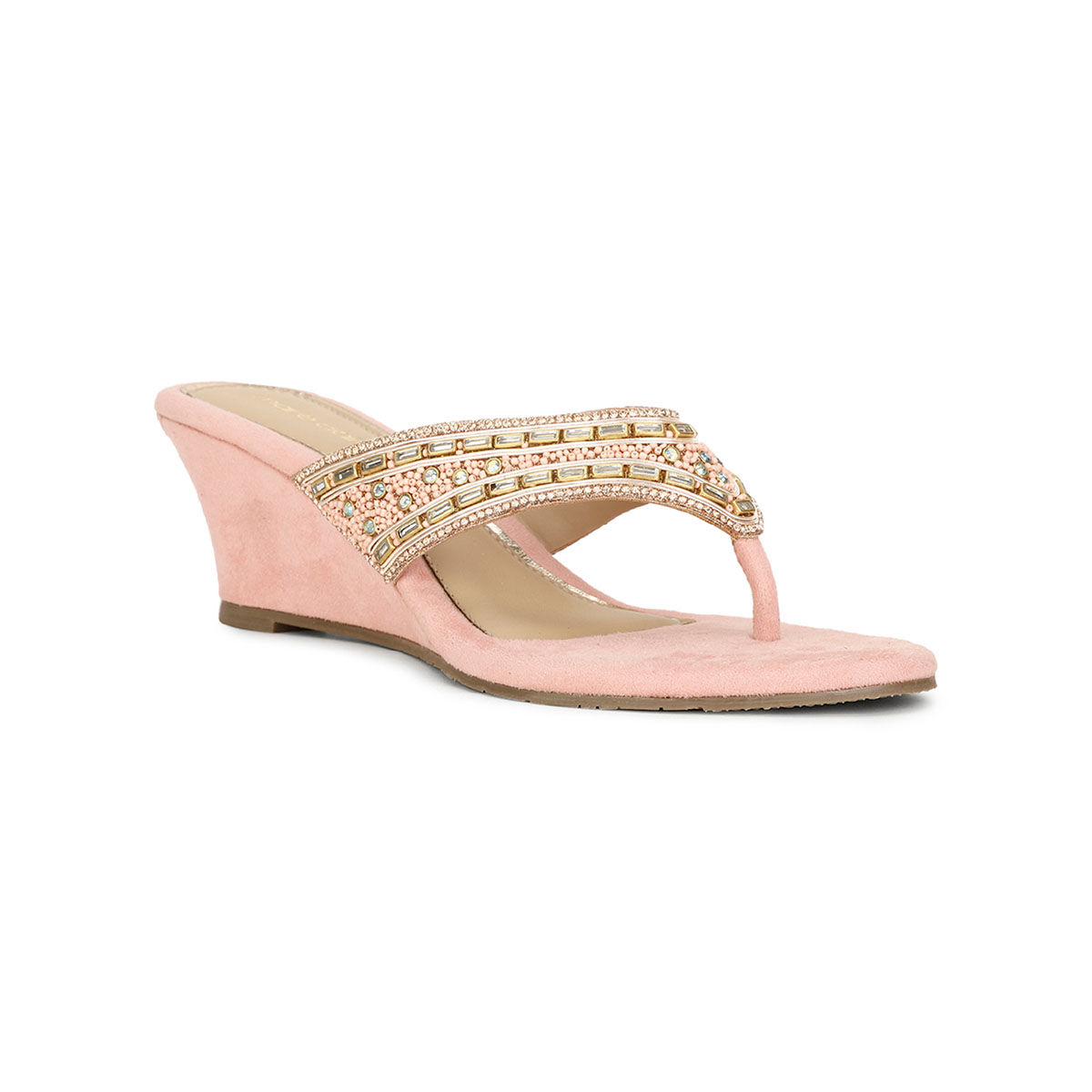 Buy Marie Claire Women Slip-On Embellished Wedges- Red Online