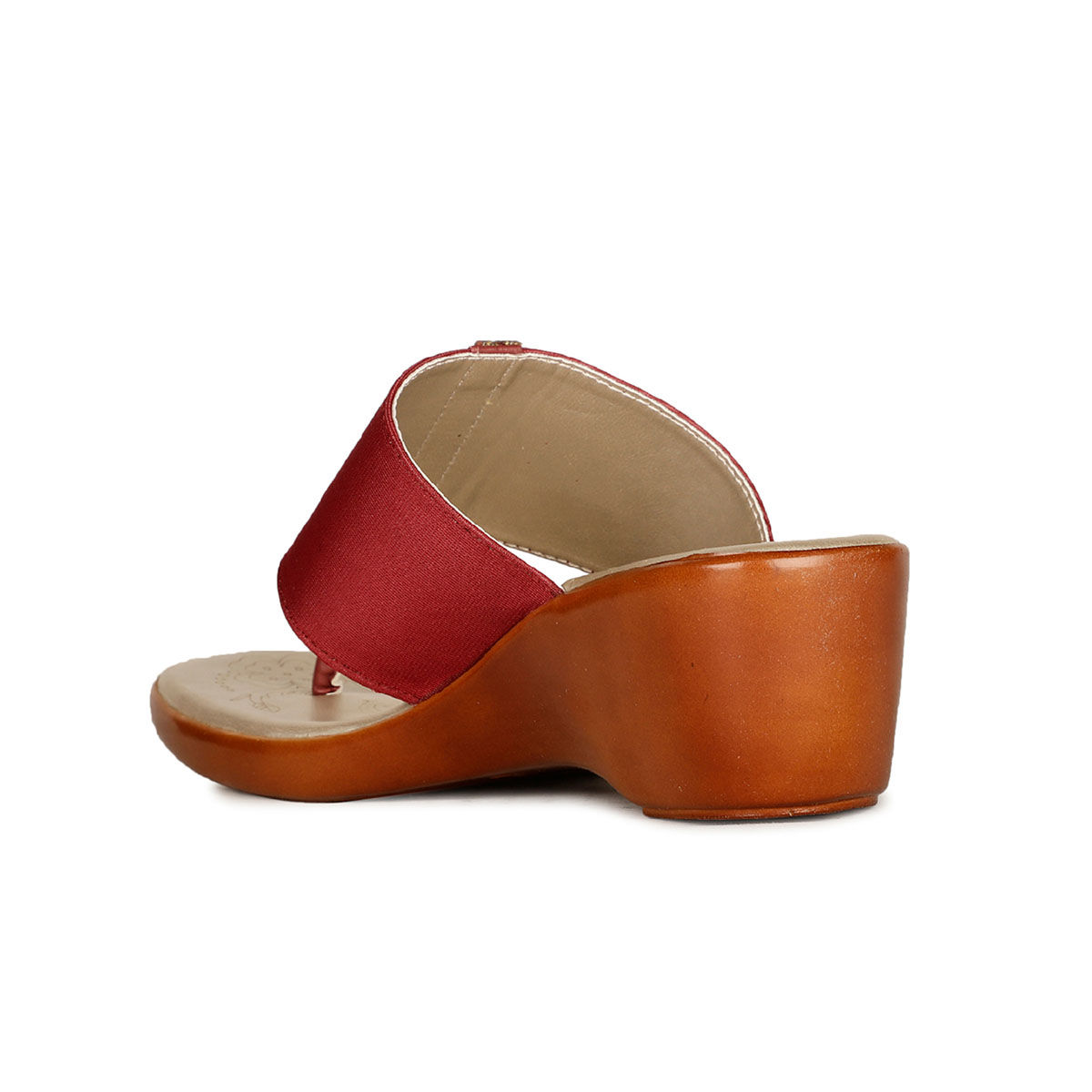 Buy Bata Women Slip-On Embellished Wedges- Red Online