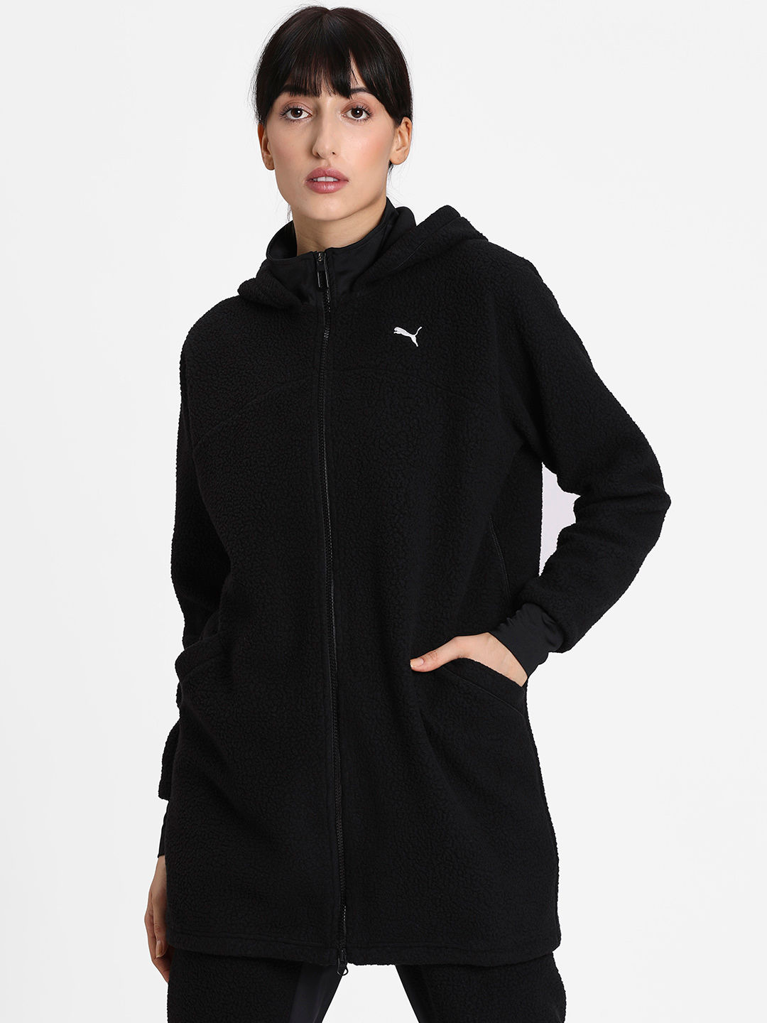 Buy Puma Studio Sherpa Yoga Jacket - Black Online